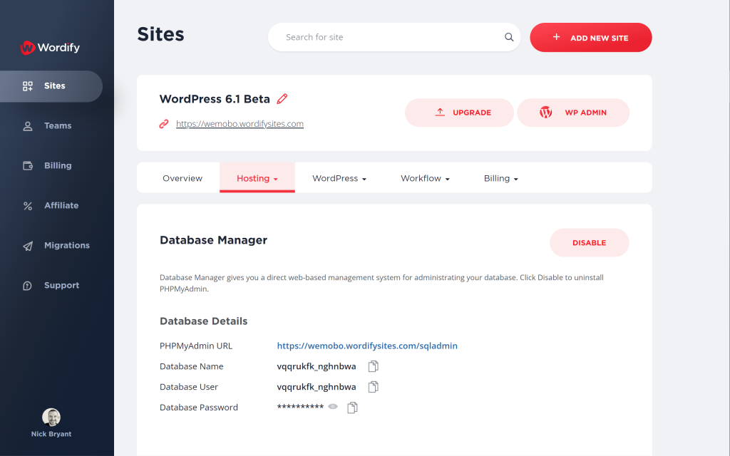 New Feature: Database Manager - Wordify